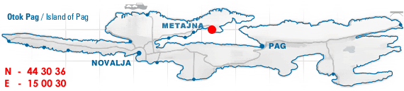 Galapagu Apartmani Metajna, otok Pag, Hrvatska